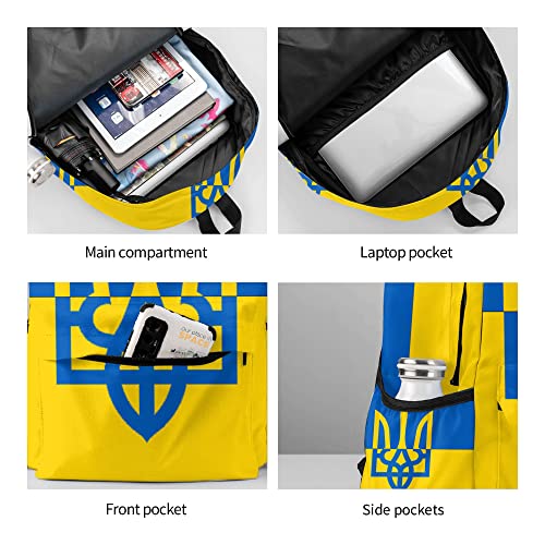 Lightweight Laptop Backpack Ukrainian flag School Backpack Bookbags Schoolbag Casual Daypacks