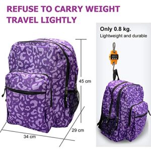 Telosports student backpack printed school bag Purple,Business Durable Backpack , College School Computer Bag for Men & Women (5# purple)