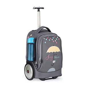 uniker rolling laptop bag for 14 inch laptop,19 inch roller bookbag for girl boy,wheeled computer bag,suitcase on wheels,trolley school bag grey,schoolbag with wheels