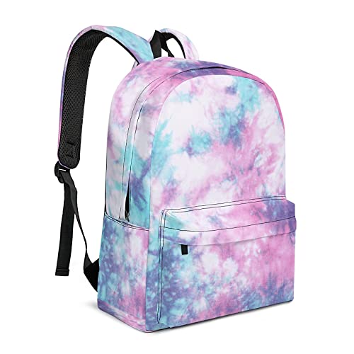 Boys Girl Lightweight Tie Dye Backpack, Big Capacity Bookbag, Fashionable Laptop Daypack for Travel Camping Sport