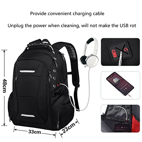 Men's Backpack Ladies BackpackLeisureTravel Bag Computer Backpack Student School Bag College Student Waterproof Backpack Outdoor Backpack USB Charging Backpack (Red)