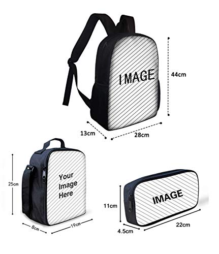 Howilath 3 PCS Dreamcatcher Canvas Daypack Casual School Bag for Girls, Kids 17 Inch Backpack Set Teen Boys Shoulder School Bags Insulated Lunchbox with Pencil Case