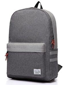 laptop backpack, water resistant high school backpack in gray by vaschy fits up to 15 inch laptop