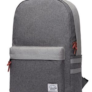 Laptop Backpack, Water Resistant High School Backpack in Gray by Vaschy fits up to 15 Inch Laptop