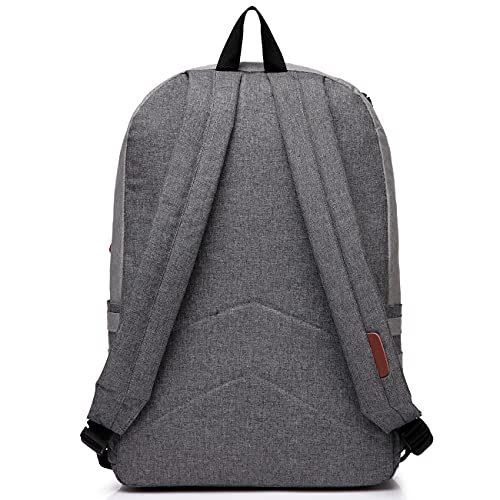 Laptop Backpack, Water Resistant High School Backpack in Gray by Vaschy fits up to 15 Inch Laptop