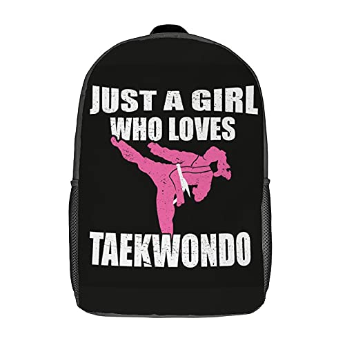 A Girl Who Loves Taekwondo Martial Arts Unisex Backpack Multi-Functional Packsack 3D Printing School Bag Adults Children Travel Daypack Laptop Backpack