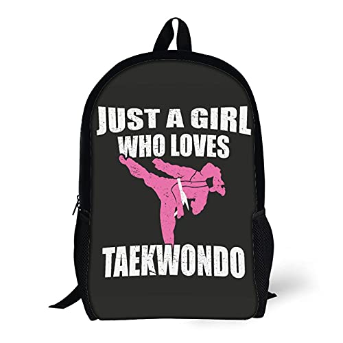 A Girl Who Loves Taekwondo Martial Arts Unisex Backpack Multi-Functional Packsack 3D Printing School Bag Adults Children Travel Daypack Laptop Backpack