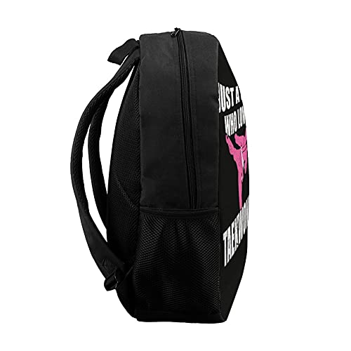 A Girl Who Loves Taekwondo Martial Arts Unisex Backpack Multi-Functional Packsack 3D Printing School Bag Adults Children Travel Daypack Laptop Backpack