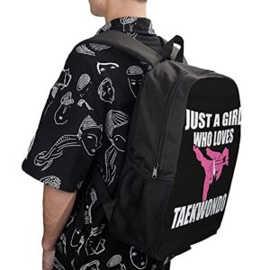 A Girl Who Loves Taekwondo Martial Arts Unisex Backpack Multi-Functional Packsack 3D Printing School Bag Adults Children Travel Daypack Laptop Backpack