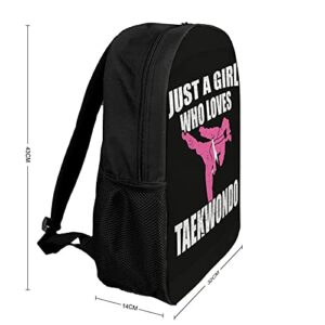 A Girl Who Loves Taekwondo Martial Arts Unisex Backpack Multi-Functional Packsack 3D Printing School Bag Adults Children Travel Daypack Laptop Backpack