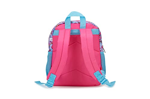 AI ACCESSORY INNOVATIONS Jojo Siwa Mini Backpack PURSE for Girls, Confetti Heart Shaped Pocket, Unicorn Print, 12” Bookbag w/Adjustable Straps