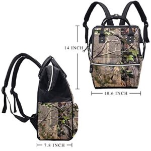 Realtree Camo Diaper Bag Backpack Stylish College School Backpack Casual Daypack Laptop Backpack for Women Men