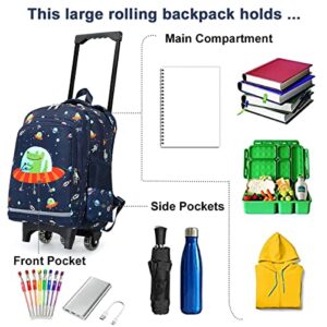 CAMTOP Rolling Backpack With Matching Lunch Bag Kids Luggage Carry On Girls Boys School Bookbags Wheeled Backpack Set