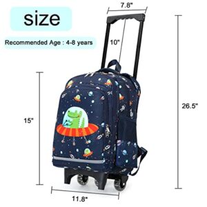 CAMTOP Rolling Backpack With Matching Lunch Bag Kids Luggage Carry On Girls Boys School Bookbags Wheeled Backpack Set