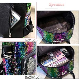 Girls Sequin Backpack Kids Rainbow Reversible Flip Casual Bag Cute School Dance Class Lightweight Satchel for Toddler Teen Women Mermaid