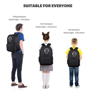 SAMIT Anime Luminous Backpack with USB Charging Port & Anti Theft Lock &Pencil Case Daypack Laptop Backpack