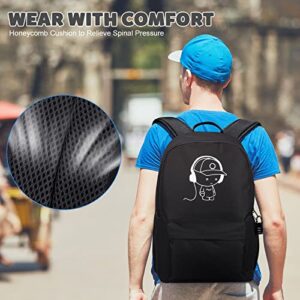 SAMIT Anime Luminous Backpack with USB Charging Port & Anti Theft Lock &Pencil Case Daypack Laptop Backpack