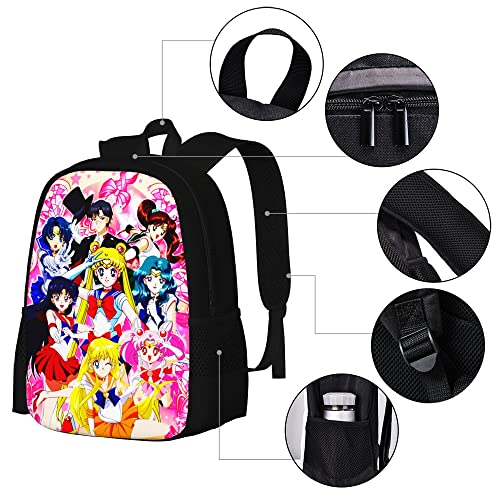 Sulikehz 2PCS Anime Backpack Cartoon Laptop Backpack Travel Daypack M2