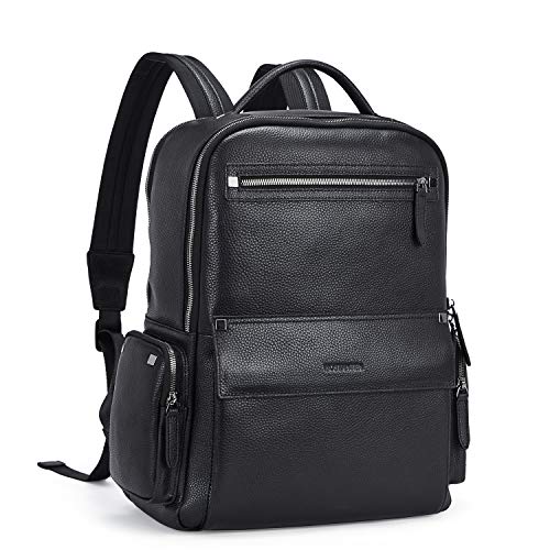 BOSTANTEN Men Leather Backpack 15.6” Laptop Backpack Travel Business Office Bag Large Capacity College