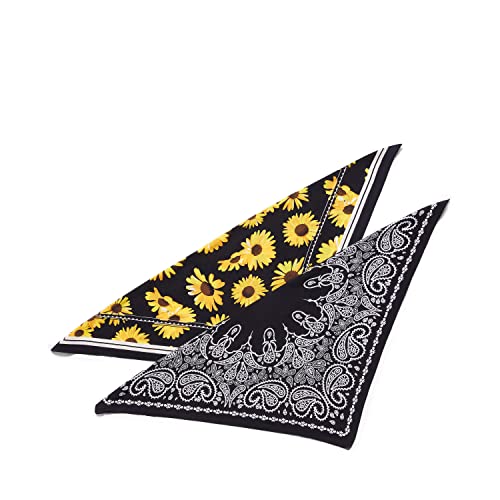 Steve Madden mens Steve Madden 2 Piece Pack Bandana, Black, One Size Fits Most US