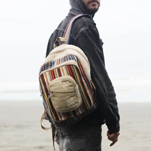 Core Hemp Boho Backpack - Handmade School Backpack - Lightweight Travel Bag