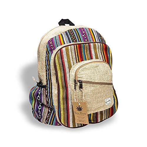 Core Hemp Boho Backpack - Handmade School Backpack - Lightweight Travel Bag