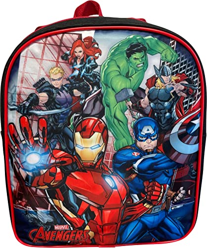 Ruz Avengers Toddle Boy 12 Inch Mini Backpack (Black-Red)