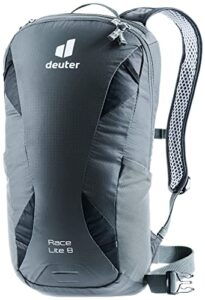 deuter unisex – adult’s race lite bicycle backpack, graphite black, 8 l