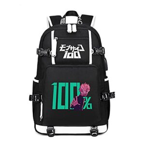 tkbaso anime mob psycho 100 mob reflect light backpack laptop bag mochila black (1)