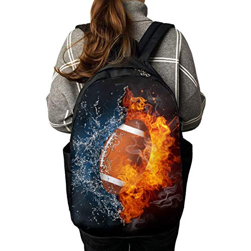 Ice Fire American Football Unique Outdoor Shoulders Bag Fabric Backpack Multipurpose Daypacks for Adult