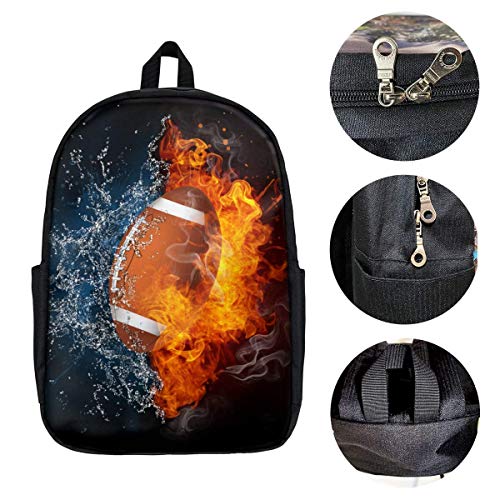 Ice Fire American Football Unique Outdoor Shoulders Bag Fabric Backpack Multipurpose Daypacks for Adult