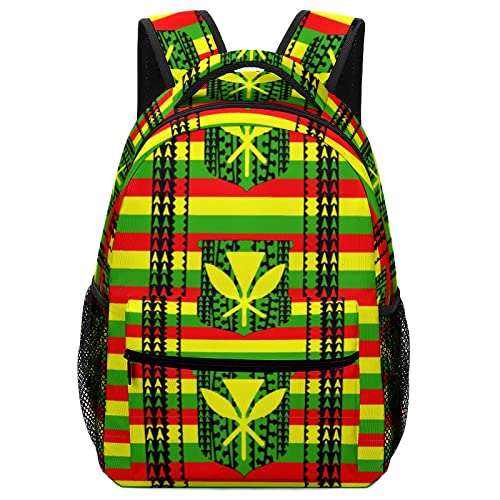 Tribal Kanaka Maoli Flag Kids Backpack Printed Shoulders Bookbag Travel Outdoors for Men Women