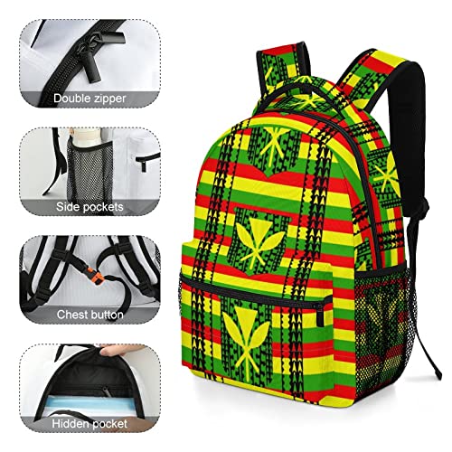 Tribal Kanaka Maoli Flag Kids Backpack Printed Shoulders Bookbag Travel Outdoors for Men Women