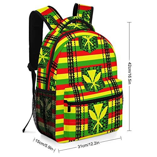 Tribal Kanaka Maoli Flag Kids Backpack Printed Shoulders Bookbag Travel Outdoors for Men Women