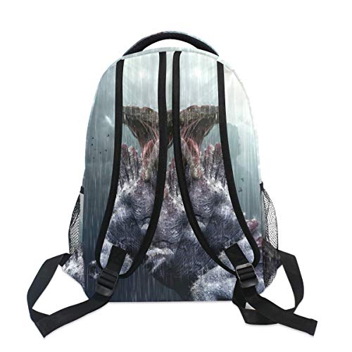 Brighter Spinosaurus Dinosaur With Tropical Storm Backpack Students Shoulder Bags Travel Bag College School Backpacks for Men and Women