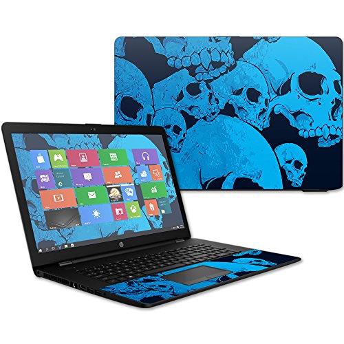 MightySkins Skin Compatible with HP 17t Laptop 17.3" (2017) - Blue Skulls | Protective, Durable, and Unique Vinyl Decal wrap Cover | Easy to Apply, Remove, and Change Styles | Made in The USA