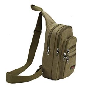 Canvas Sling Shoulder Backpack (Khaki)