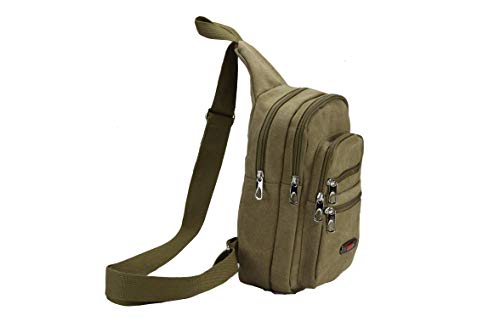 Canvas Sling Shoulder Backpack (Khaki)