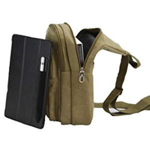 Canvas Sling Shoulder Backpack (Khaki)