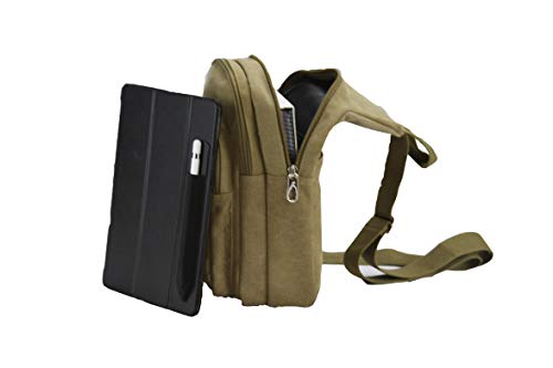 Canvas Sling Shoulder Backpack (Khaki)