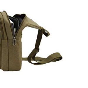 Canvas Sling Shoulder Backpack (Khaki)