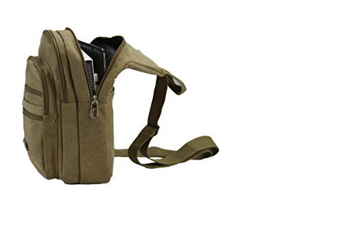 Canvas Sling Shoulder Backpack (Khaki)