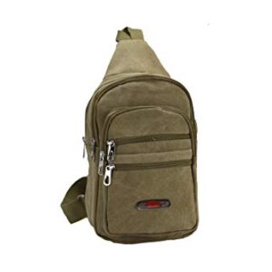 Canvas Sling Shoulder Backpack (Khaki)