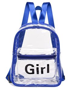 girls backpack clear satchel heavy duty school bags bookbags (blue), medium