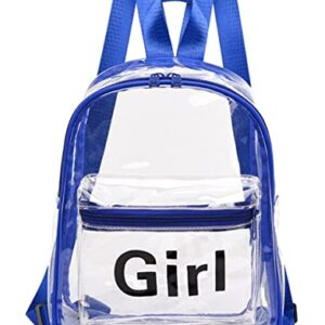 Girls Backpack Clear Satchel Heavy Duty School Bags Bookbags (Blue), Medium