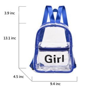 Girls Backpack Clear Satchel Heavy Duty School Bags Bookbags (Blue), Medium