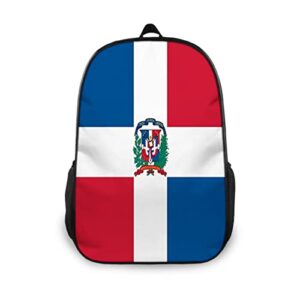 jarenap dominican flag,school backpack for girls,boys,flag of dominican republic,durable lightweight bookbag for teens with 1 main compartment,red blue white,m(17in)