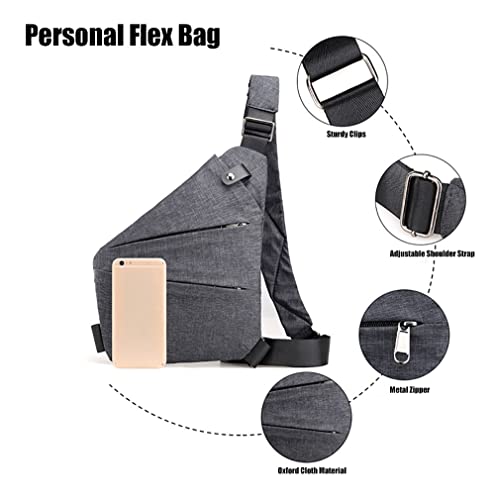 XHLIZHU Personal Flex Bag, 2023 New Multi Pocket Casual Crossbody Bag, Fashion Anti-thief Slim Sling Bag For Women Men (Purple, Right hand)