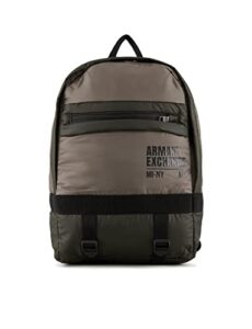 a|x armani exchange men’s nylon colorblock logo backpack, green, os