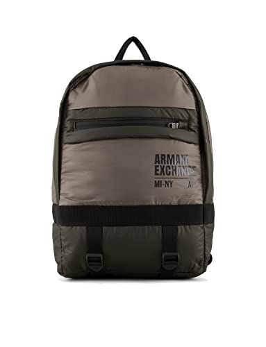 A|X ARMANI EXCHANGE Men's Nylon Colorblock Logo Backpack, Green, OS